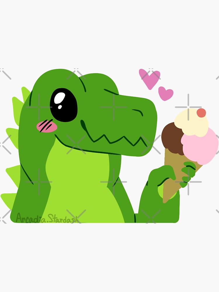 "Cute Alligator with Ice Cream" Sticker for Sale by ArcadiaStardash ...