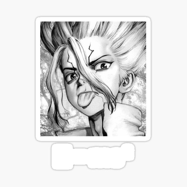 Pegatina «Dr. Stone senku Einstein logo Camiseta esencial, Dr. Stone ...