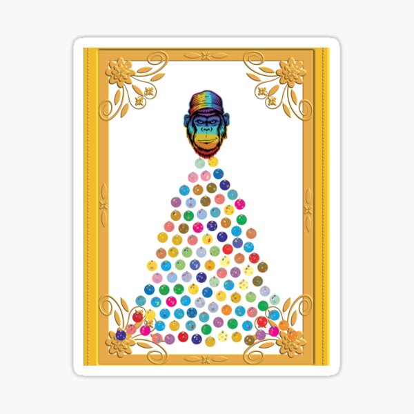 "Petra's Christmas Rainbow Monkey" Sticker for Sale by PetraKDesigns ...