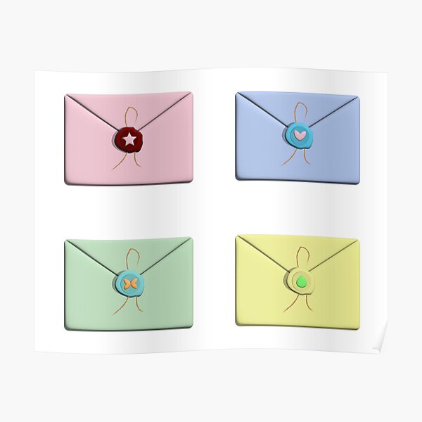 "OLD STYLE COLORFUL ENVELOPES ILLUSTRATION" Poster for Sale by ...