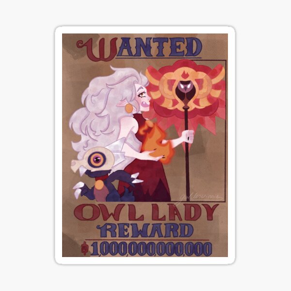 "Eda The Owl Lady Wanted Poster" Sticker for Sale by blushingvivi ...