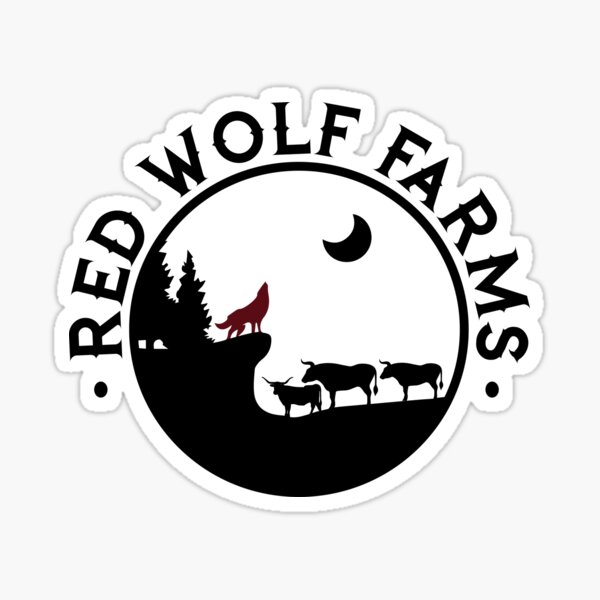 "RWF Logo" Sticker for Sale by RedWolfFarms | Redbubble