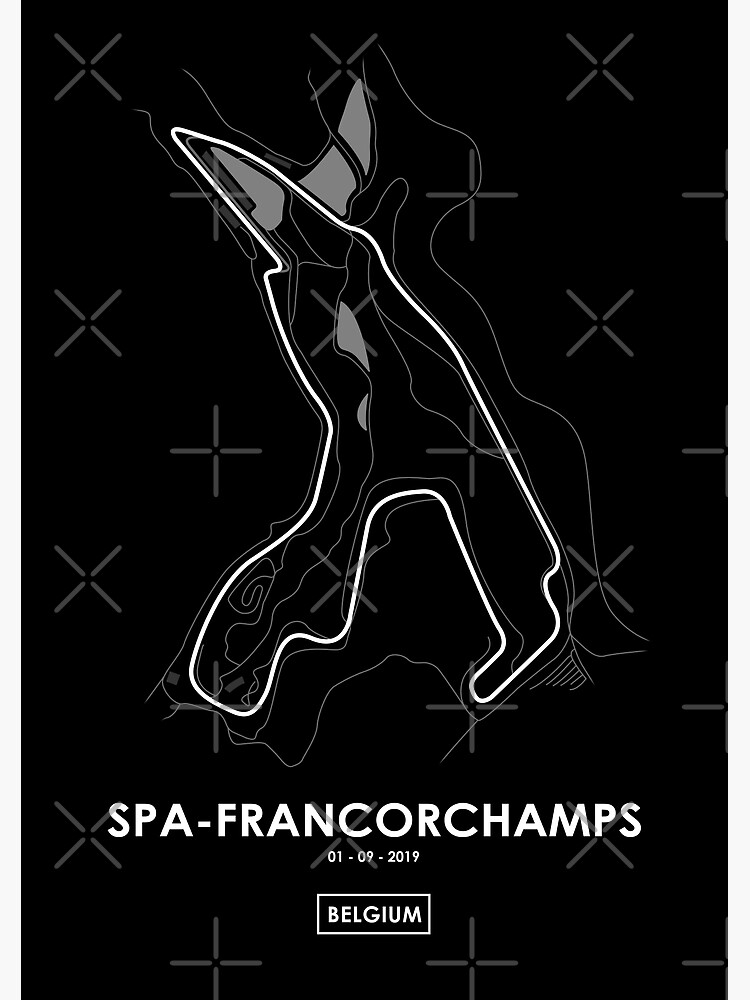 Lámina artística «SPA-FRANCORCHAMPS - MAPA DE PISTAS DE BÉLGICA ...