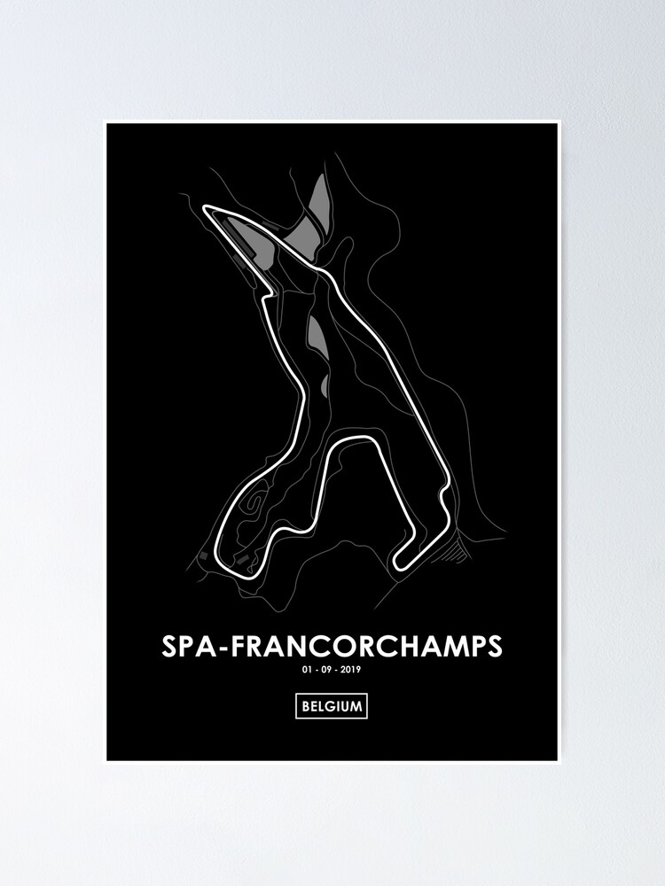 Póster «SPA-FRANCORCHAMPS - MAPA DE PISTAS DE BÉLGICA - Leclerc Win» de ...