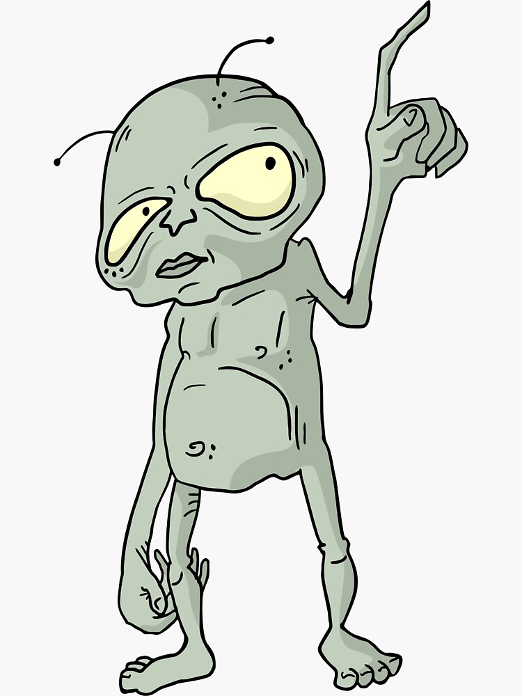 "Ugly Alien" Sticker for Sale by PotluckPrints | Redbubble