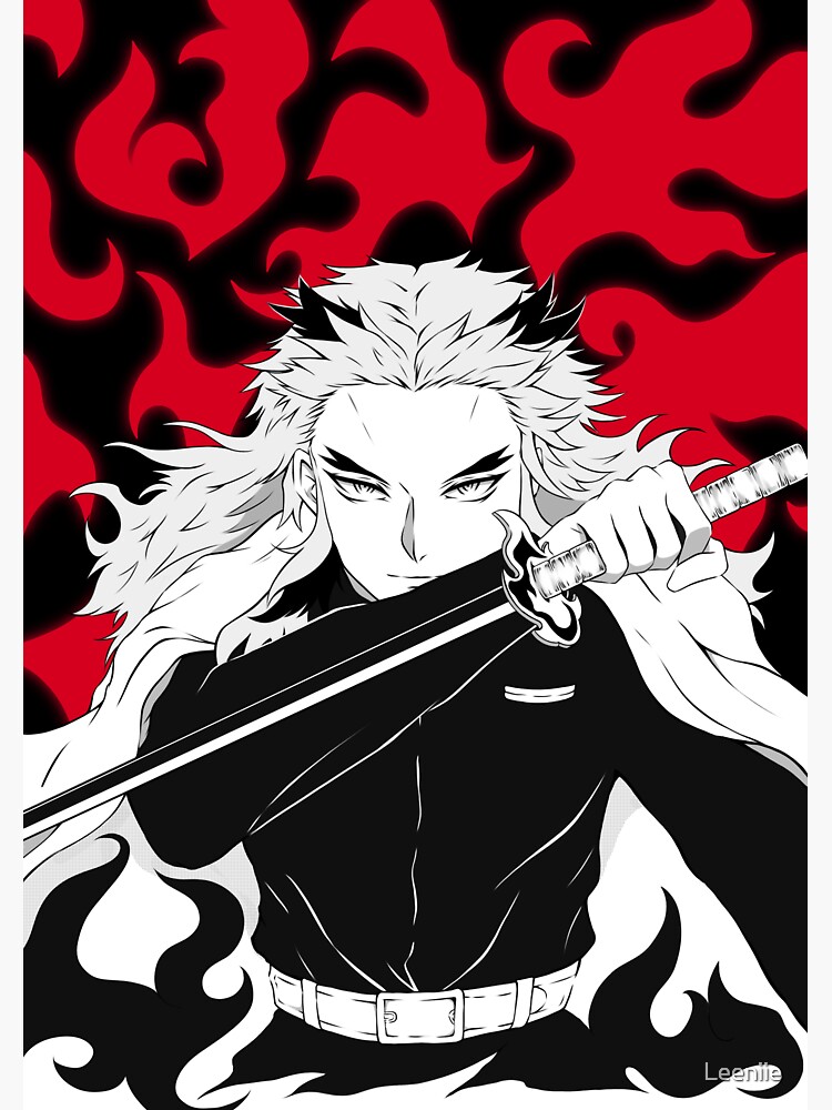 "Kyojuro Rengoku demon slayer" Sticker for Sale by Leeniie | Redbubble