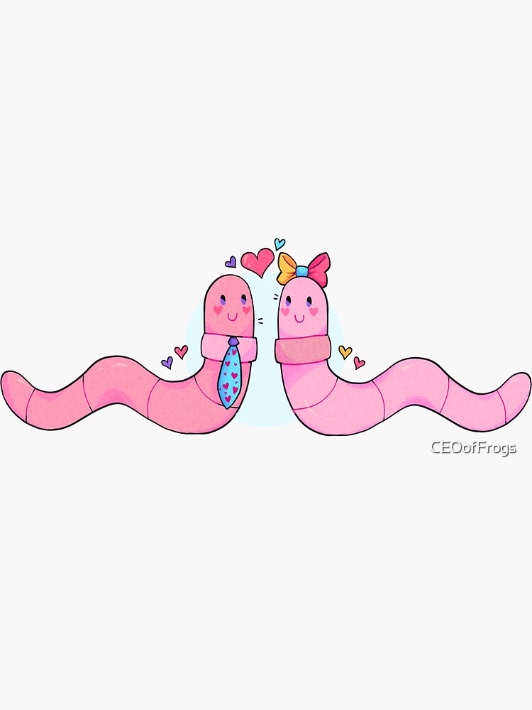 "Worms in Love" Sticker for Sale by CEOofFrogs | Redbubble