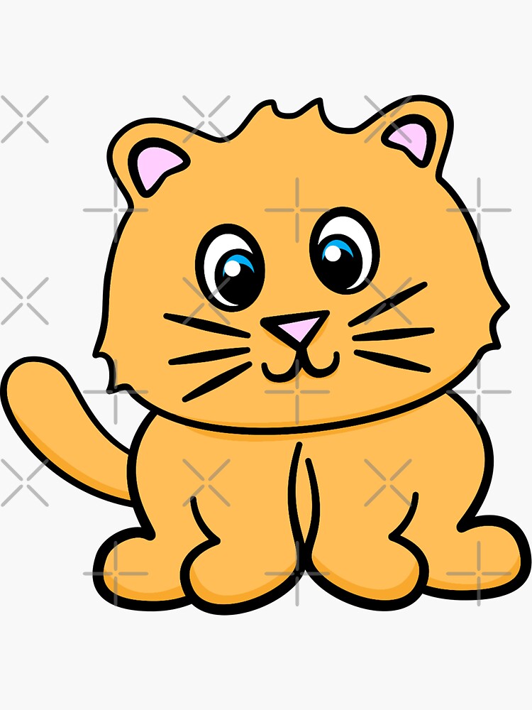 " cute orange cat" Sticker for Sale by ROSI-STORE | Redbubble