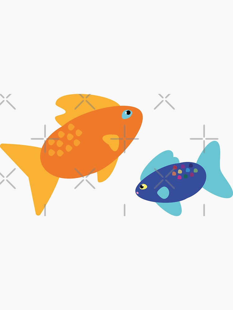 "Cute Colorful Adorable Goldfish" Sticker for Sale by Seormajia | Redbubble