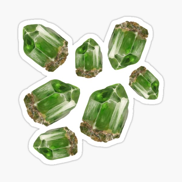 "Peridot crystal" Sticker for Sale by fannyg08 | Redbubble
