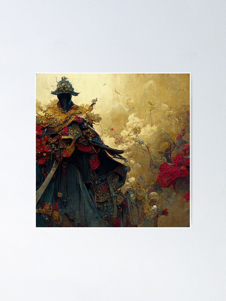 "samurai gold" Poster for Sale by AI-Concept-Art | Redbubble