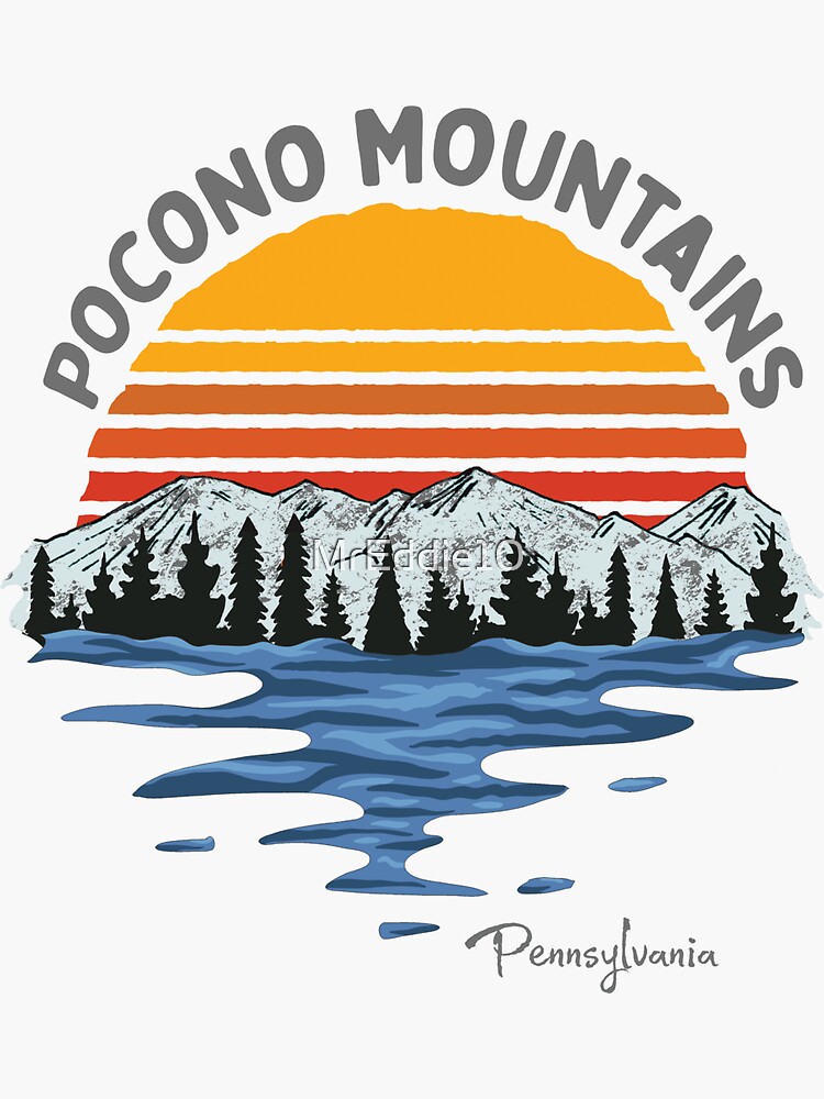 "Pocono Pennsylvania Mountains Sunset Art" Sticker for Sale by ...
