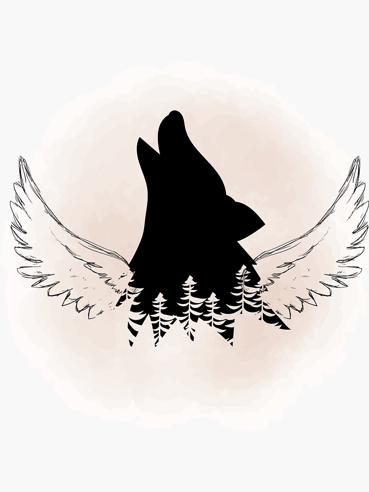 "Wolf wings" Sticker for Sale by BestSj | Redbubble