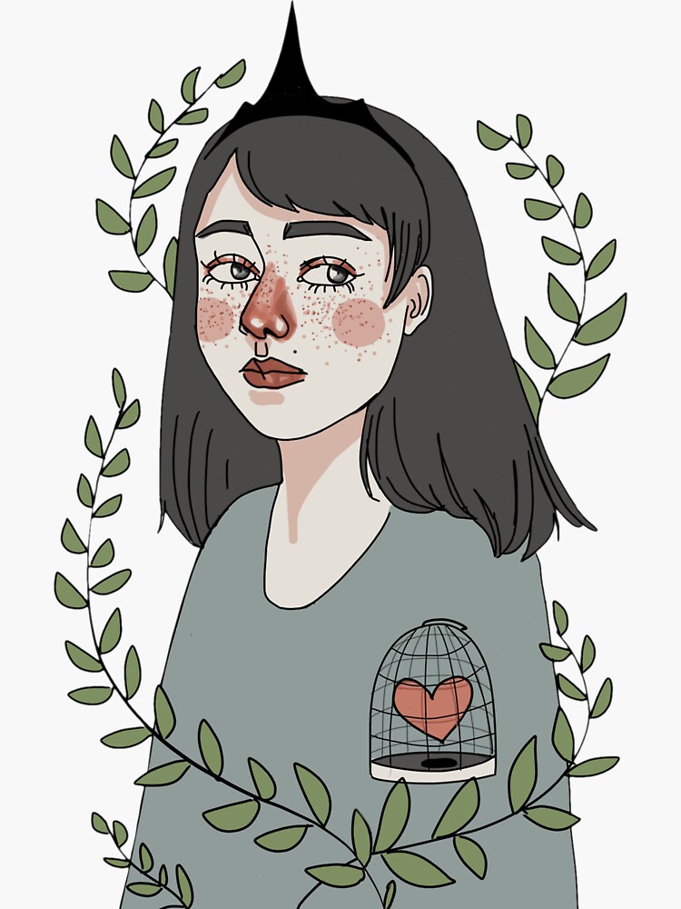 "a princess with an easily broken heart in the forest" Sticker for Sale ...