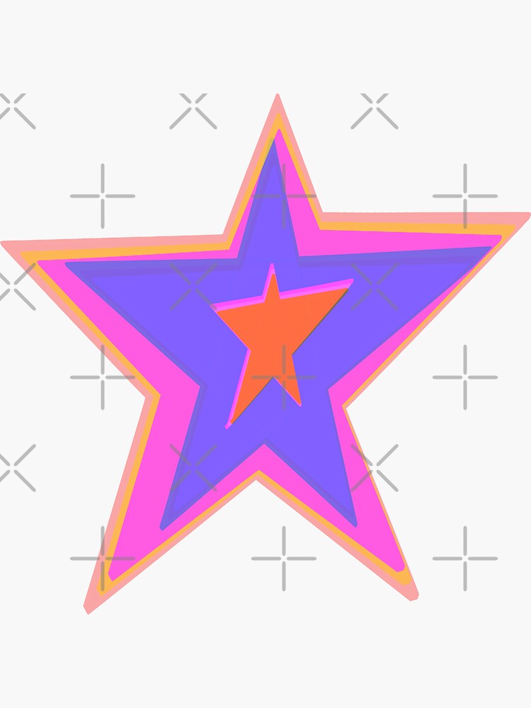 "Pink, Orange and Purple Neon Star " Sticker for Sale by theprintedclub ...