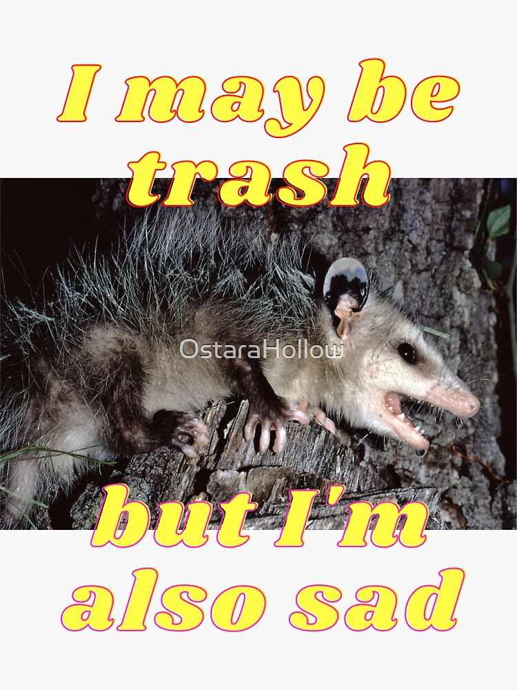 "Sad Trash Opossum" Sticker for Sale by OstaraHollow | Redbubble