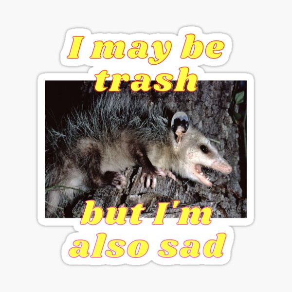 "Sad Trash Opossum" Sticker for Sale by OstaraHollow | Redbubble