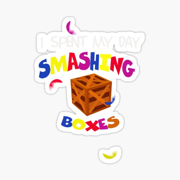 "Smashing Boxes" Sticker for Sale by LindasDesign | Redbubble