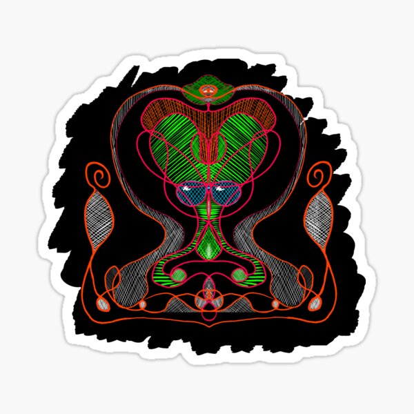 "Alien Line Art" Sticker for Sale by JacquiLoGa | Redbubble