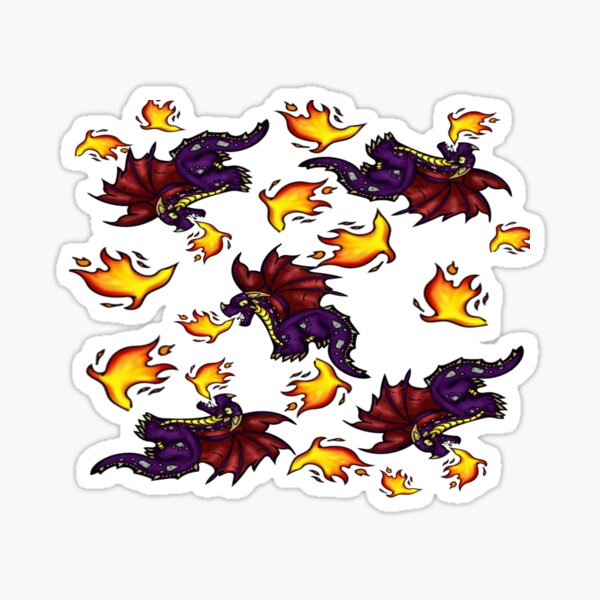 "Fire breathing dragon" Sticker for Sale by Crochetamommy | Redbubble
