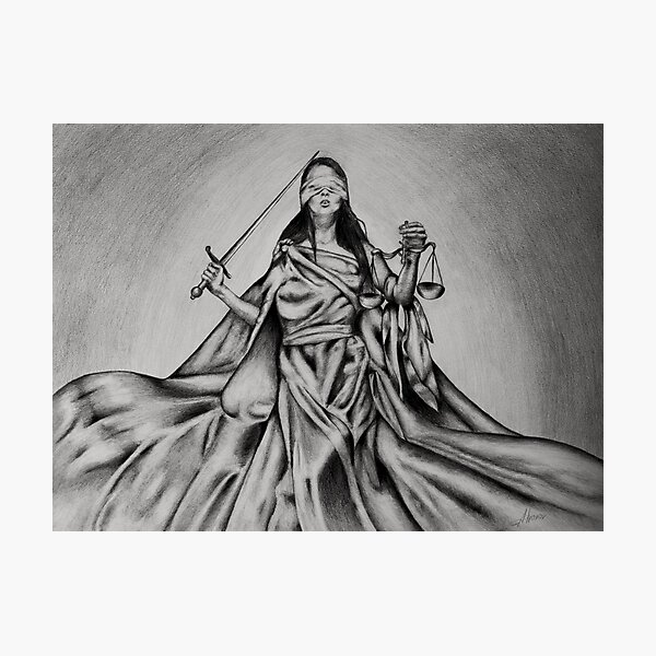 "Lady Justice aka Themis (graphite pencil drawing)" Photographic Print ...