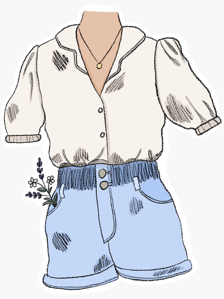 "Aesthetic Outfit Sticker" Sticker for Sale by PenelopeBudaArt | Redbubble