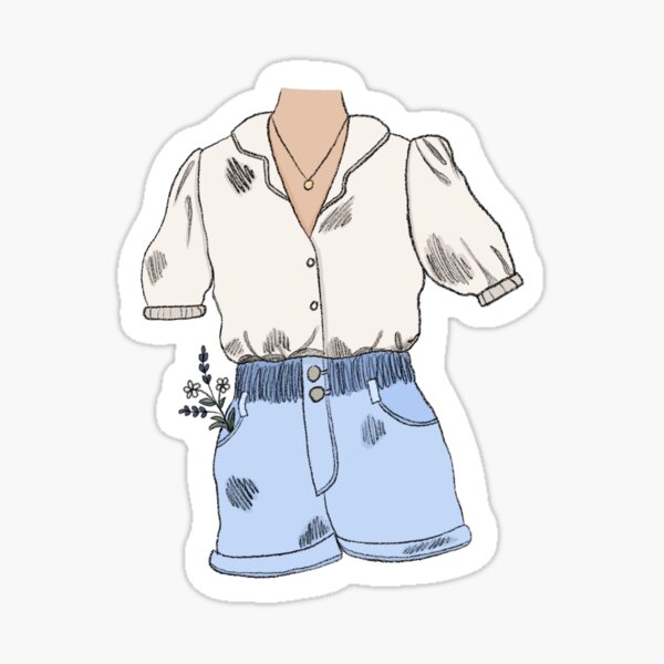 "Aesthetic Outfit Sticker" Sticker for Sale by PenelopeBudaArt | Redbubble
