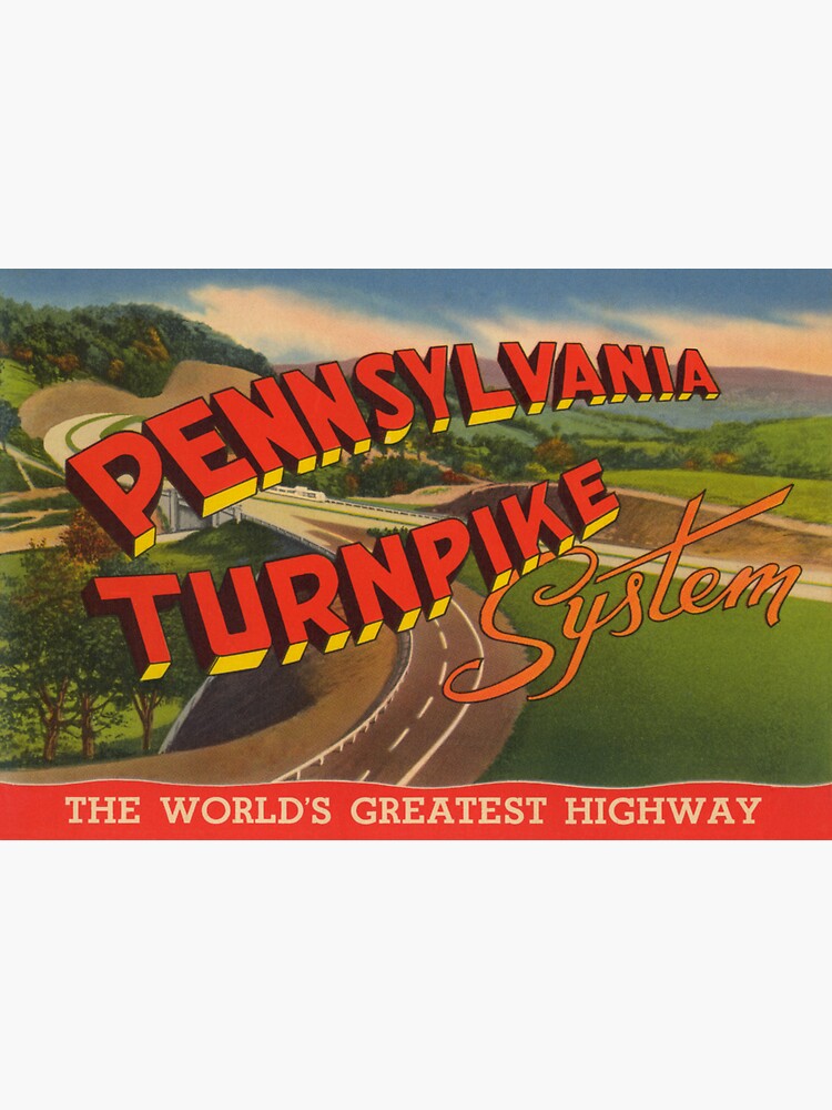 "Vintage Pennsylvania Turnpike Artwork | Retro PA Turnpike Illustration ...