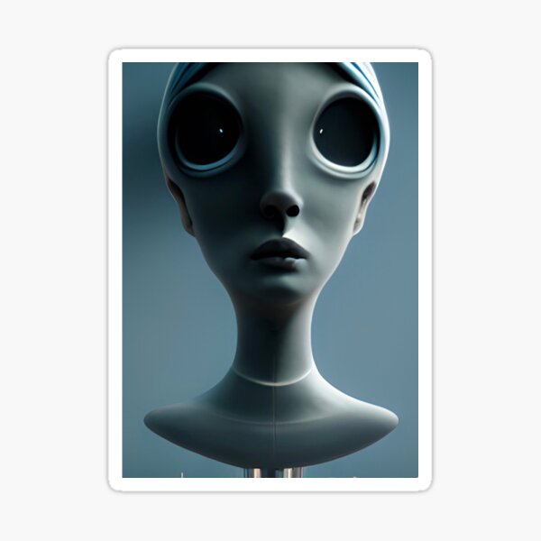 "Alien Art AI Art Design" Sticker for Sale by boopsblunt | Redbubble