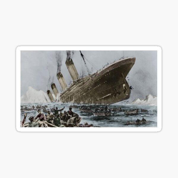 "Sinking of the titanic poster" Sticker for Sale by harriseddy | Redbubble