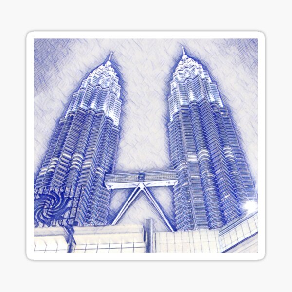 "KLCC Petronas Towers Twin Towers of Kuala Lumpur Malaysia " Sticker ...