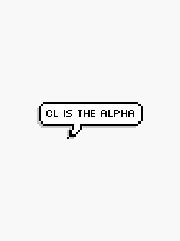 "CL is the alpha speech bubble sticker" Sticker for Sale by Luxette ...