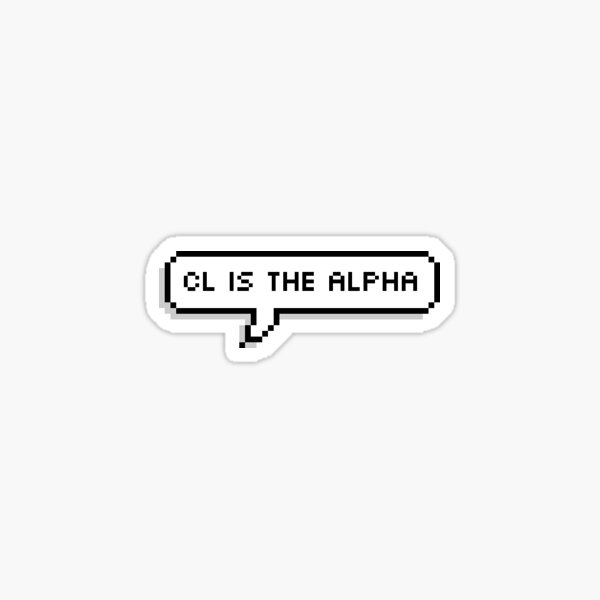 "CL is the alpha speech bubble sticker" Sticker for Sale by Luxette ...