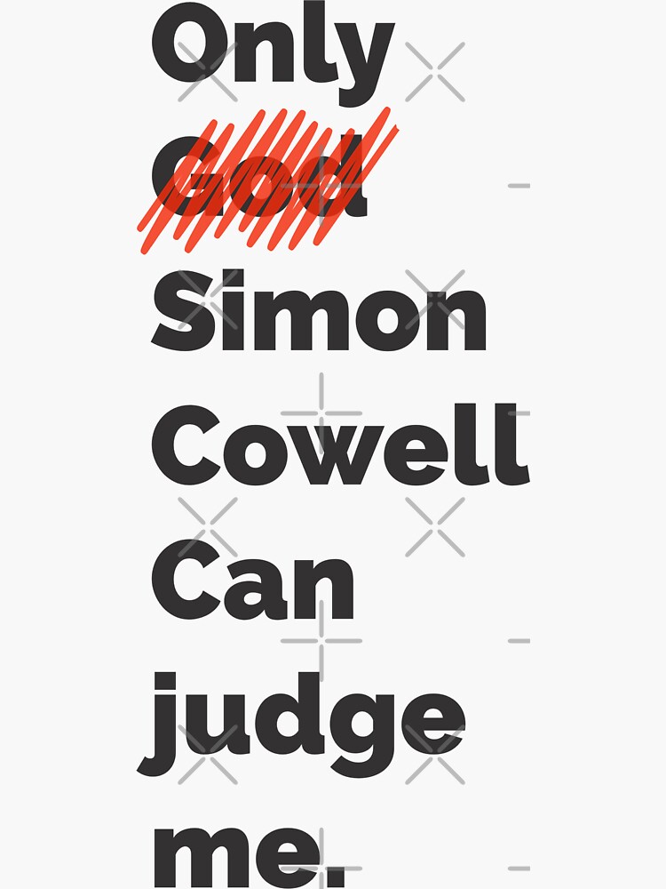 "Simon Cowell." Sticker for Sale by LettersOnStuff | Redbubble