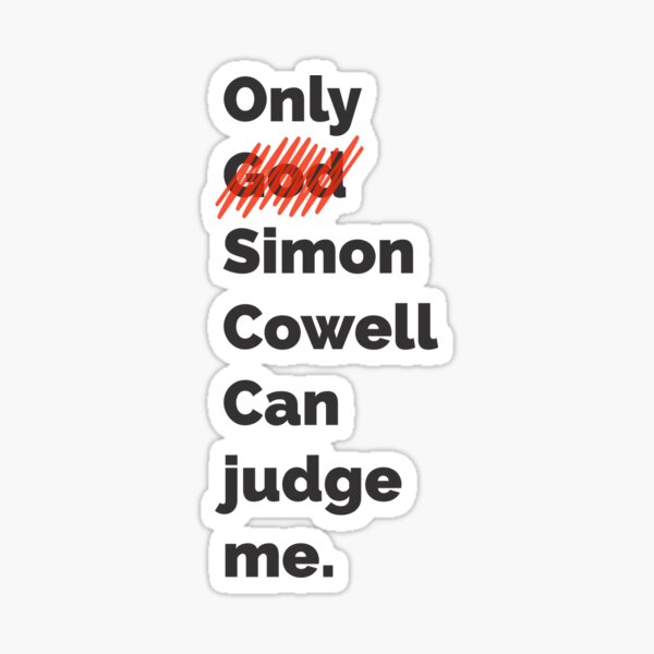 "Simon Cowell." Sticker for Sale by LettersOnStuff | Redbubble