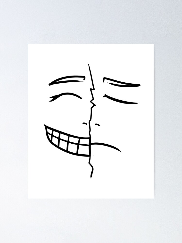 "half happy half sad face" Poster for Sale by yudraw | Redbubble