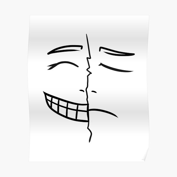 "half happy half sad face" Poster for Sale by yudraw | Redbubble