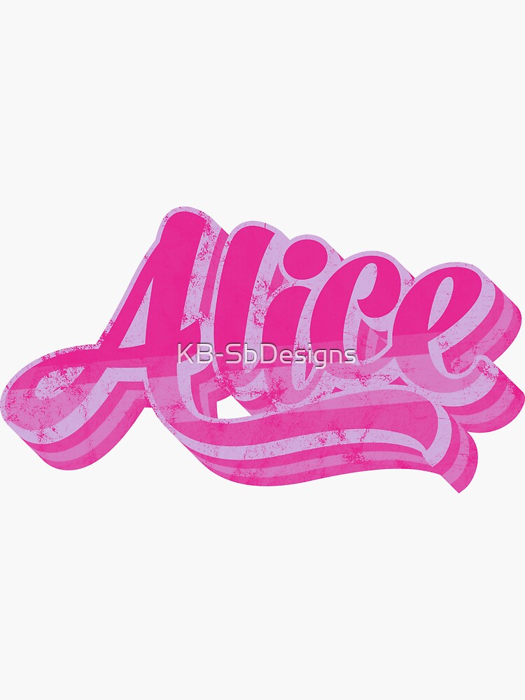 "Alice Retro Girls Name Pink" Sticker for Sale by KB-SbDesigns | Redbubble