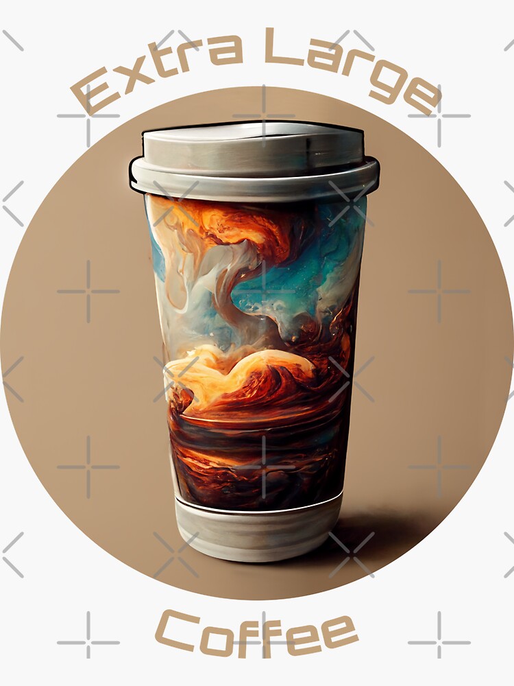 "Extra Large Coffee Experimental Colorful Cup" Sticker for Sale by ...
