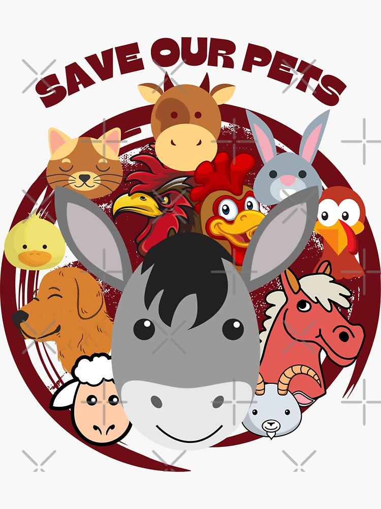 " Save Our Pets" Sticker for Sale by yassooarts | Redbubble