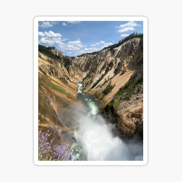 "Yellowstone Falls Canyon Lower Falls Lookout" Sticker for Sale by ...