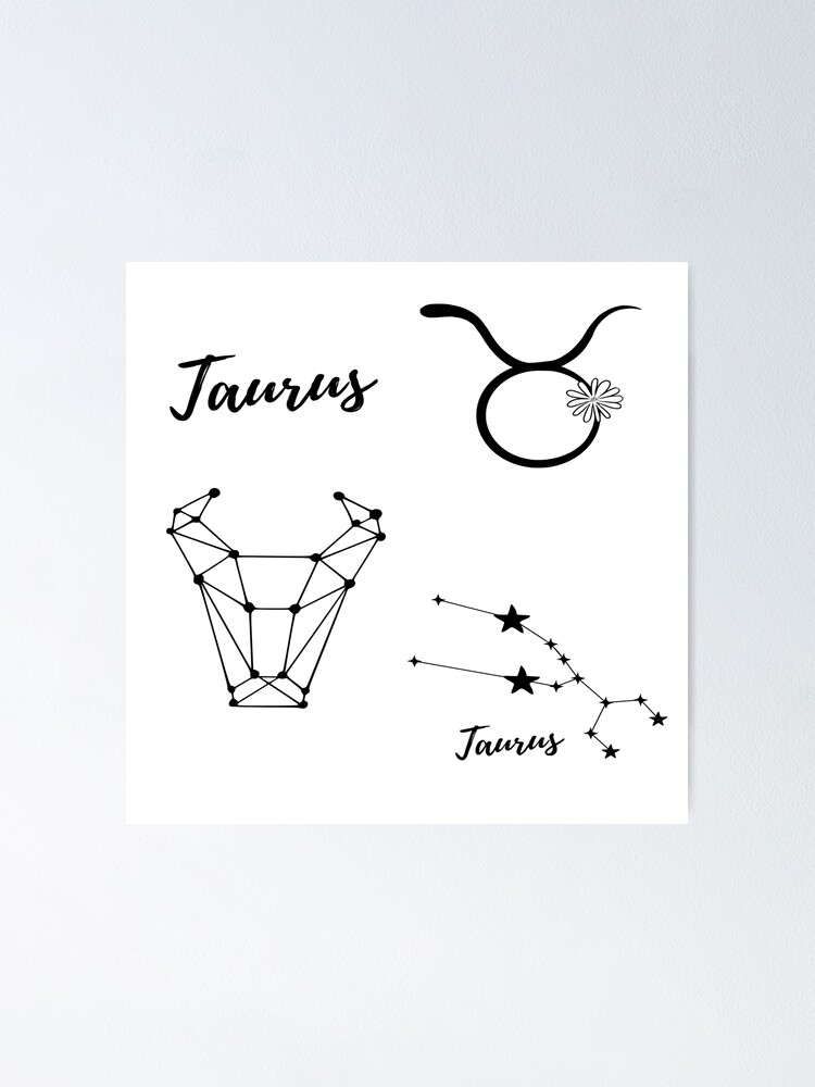 "Sticker pack Taurus star sign" Poster for Sale by DahliaBlanche ...