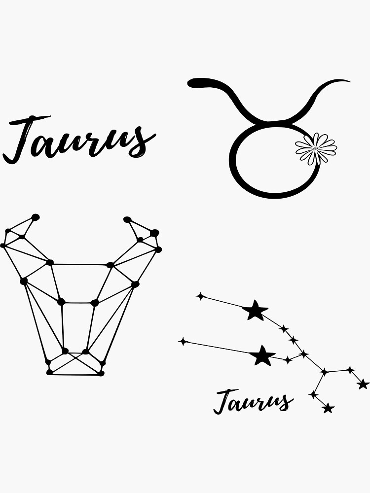 "Sticker pack Taurus star sign" Sticker for Sale by DahliaBlanche ...