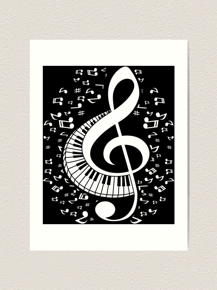"Treble Clef Keyboard Classical Music Notes Pianist Piano" Art Print ...