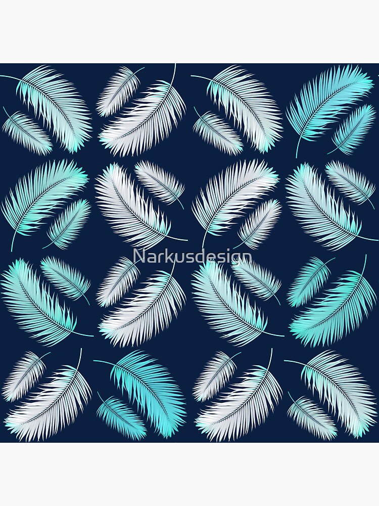 "Blue Palm Tree Leaves Graphic Design" Sticker for Sale by Narkusdesign ...