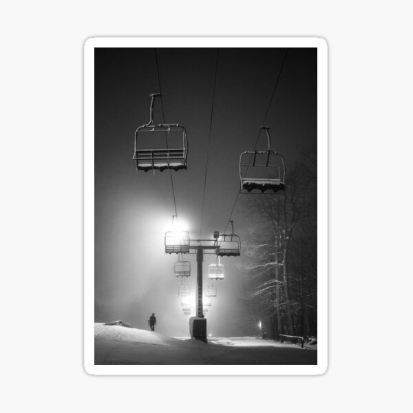 "Nightride Chair Lift" Sticker for Sale by slfusco | Redbubble
