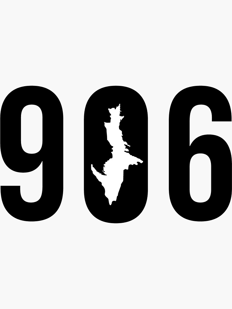 "Upper Peninsula, Michigan 906 Area Code Sticker Magnet" Sticker for ...