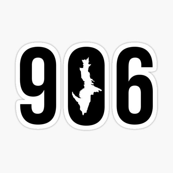 "Upper Peninsula, Michigan 906 Area Code Sticker Magnet" Sticker for ...