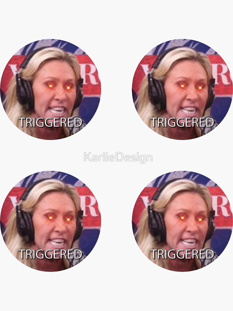 "Marjorie Taylor Greene Triggered Meme" Sticker for Sale by ...