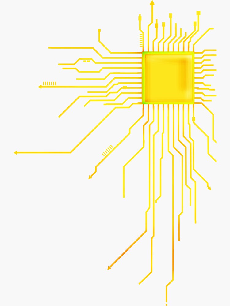 Pegatina «placa de circuito núcleo CPU corazón pc nerd computadora sistema núcleo CPU pc ...